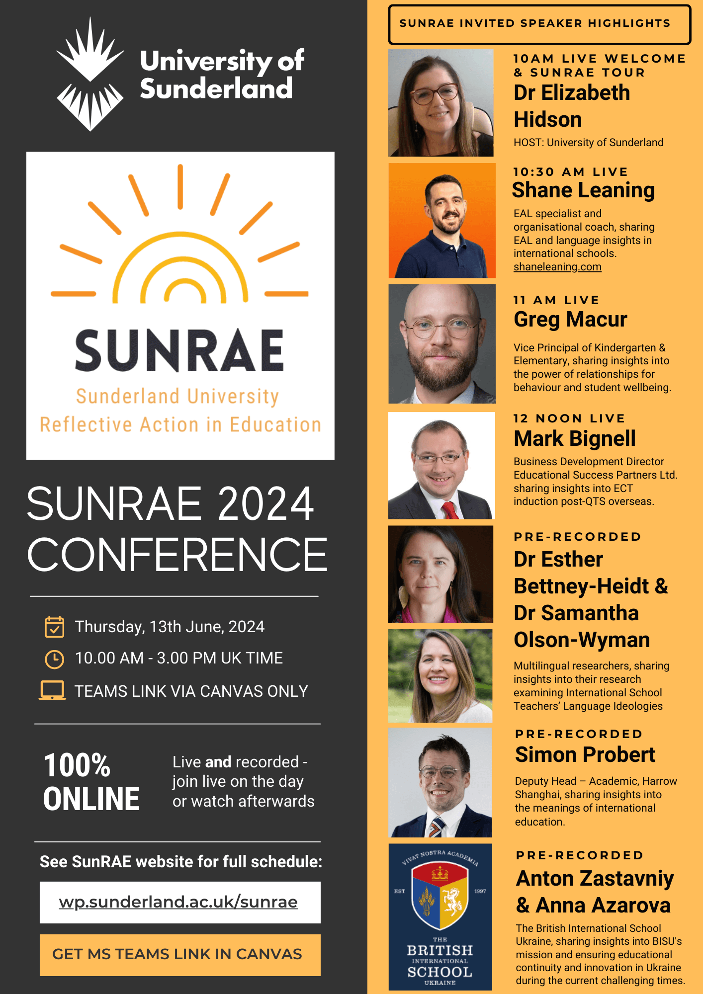 Conference TODAY!! – SunRAE